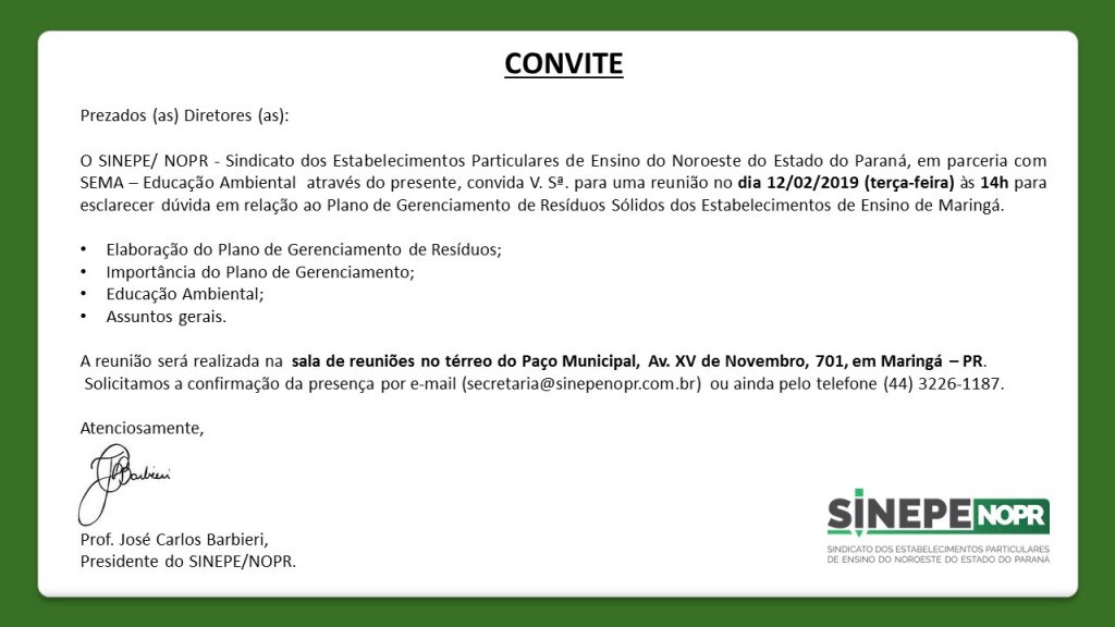 Reunião dia 12-02-2019. - SINEPE/NOPR
